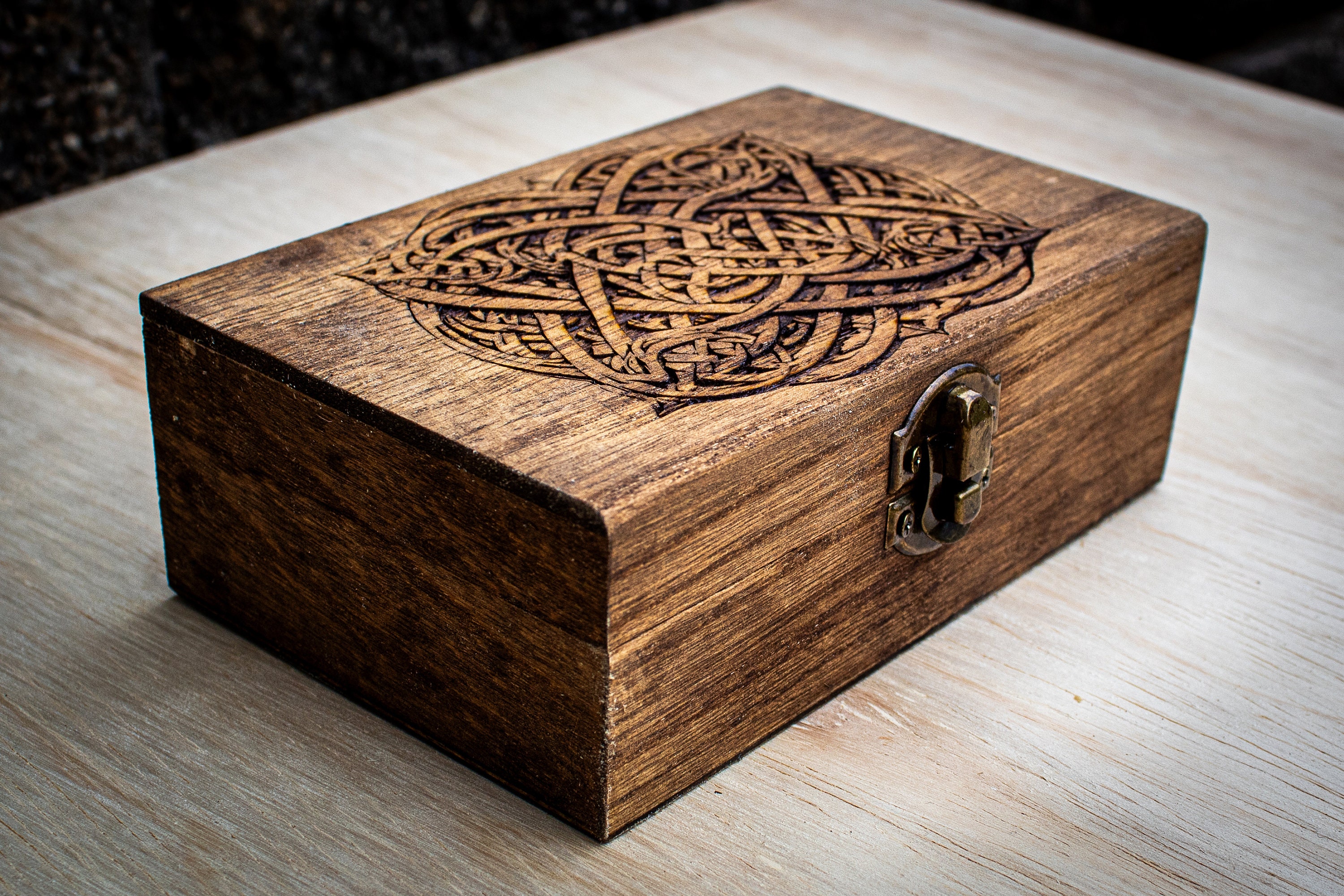 Weed Stash Box Cannabis Stash Box Gift Celtic Knot Engraved Wood ...