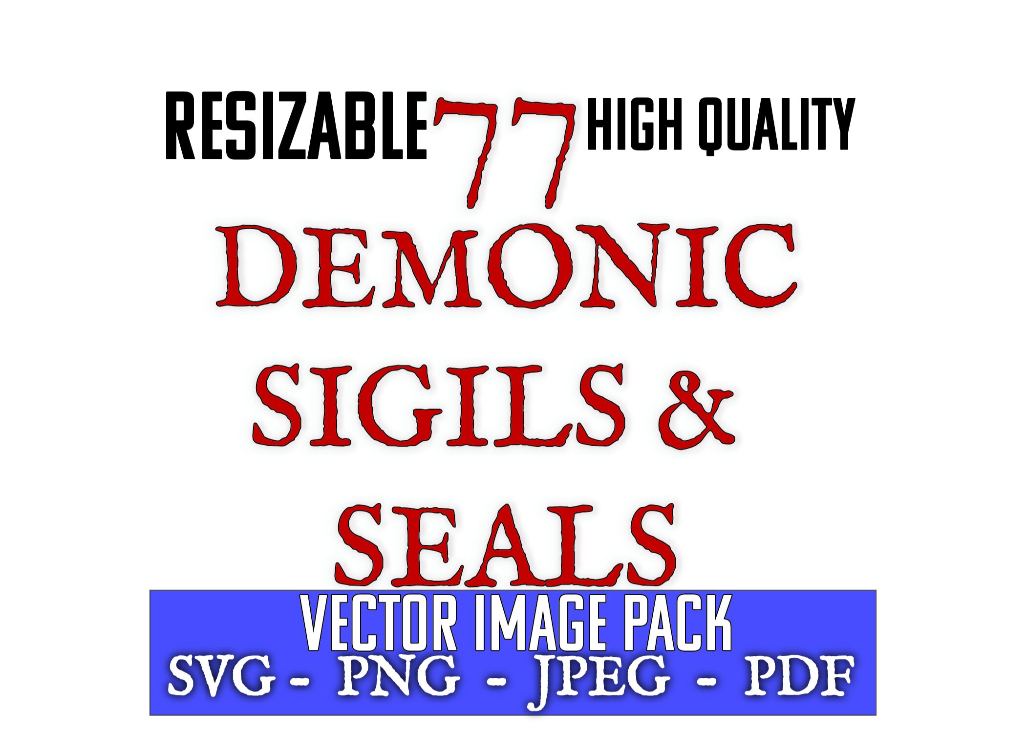 77 Demon Seals Sigils Symbols PNG Satanic Clip Art for Print SVG Devil ...