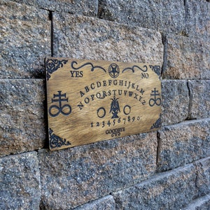 Cursed Wood Spirit Board - Satanic Ouija Board - Engraved Talking Board ...