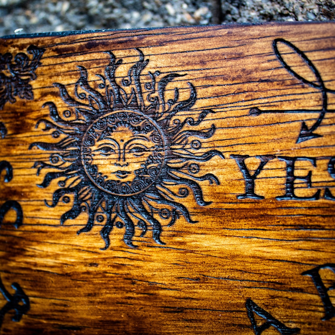 Cursed Wood Spirit Board - Ouija Board - Skull Tree Design Engraved ...