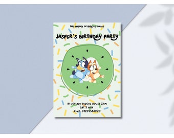 Bluey Birthday Party Invitation, Pink Bluey Invite, Instant Access ...