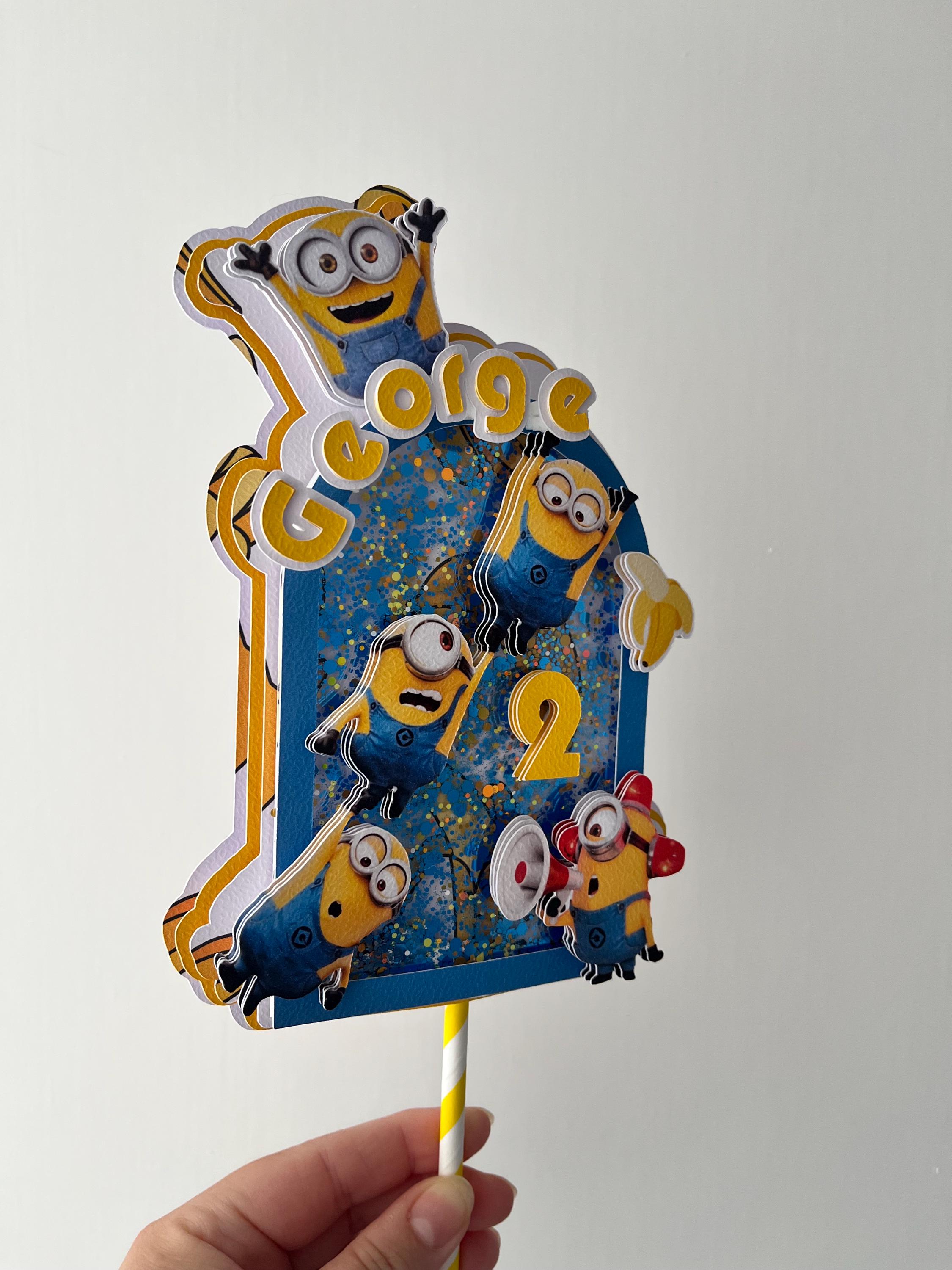 Despicable Me Minions Birthday Cake Topper – Personalised Name & Age ...