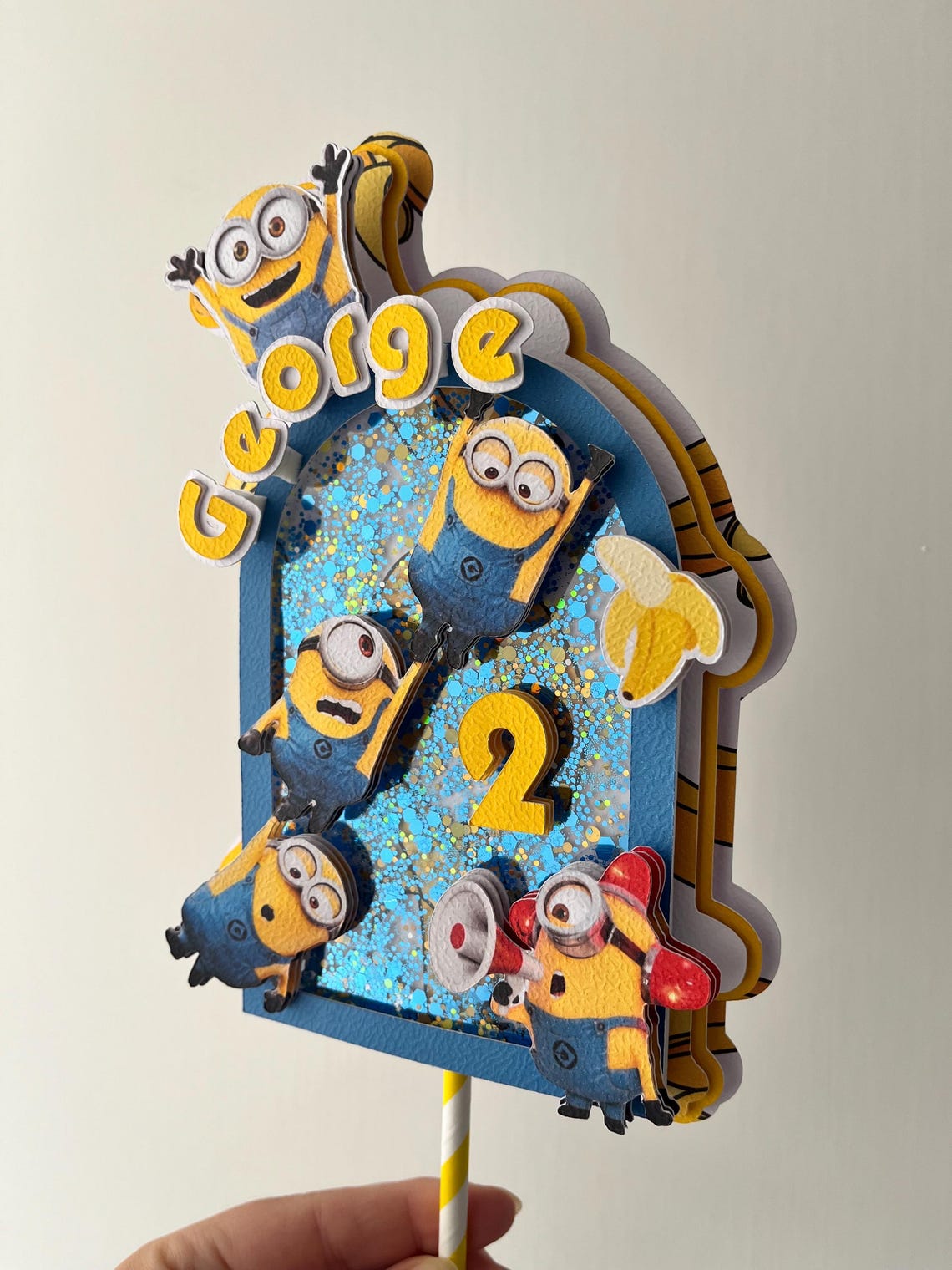Despicable Me Minions Birthday Cake Topper – Personalised Name & Age ...