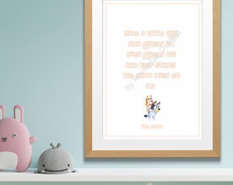 BLUEY Themed Self-care Checklist / Motivational Art - Etsy