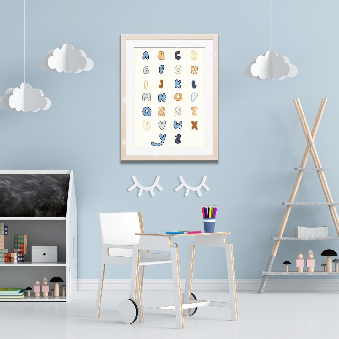 Bluey Inspired Alphabet Wall Art, for School, Nursery, Playroom, Kids ...