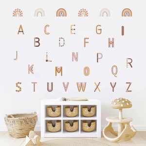Bohemian Rainbow Alphabet Wall Stickers Colorful Letter Decals for ...