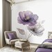 Purple Flower Wall Sticker for Bedroom, Self-adhesive Home Decor ...