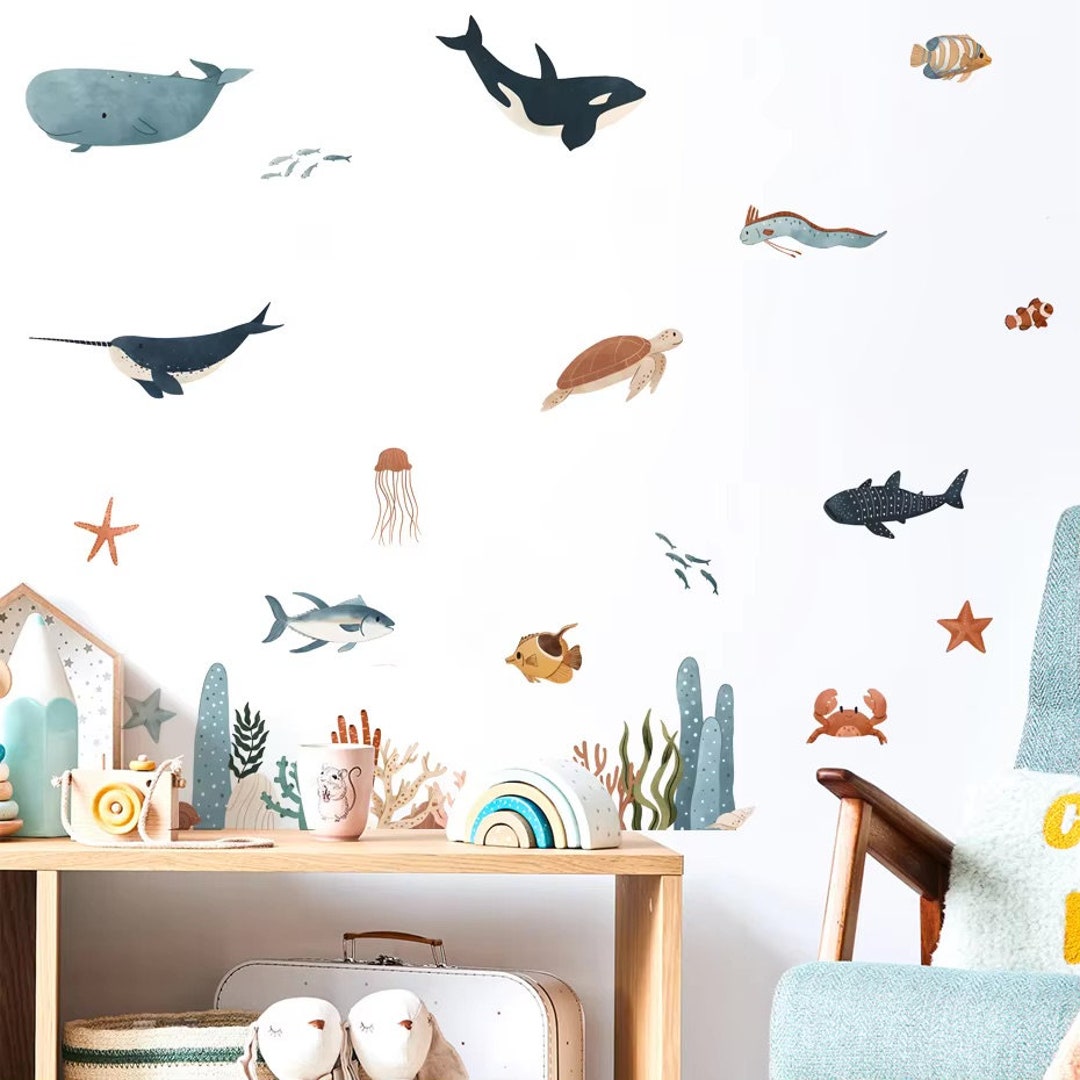 Ocean Adventure Marine Life Wall Decals for Kids' Rooms & Bathrooms ...