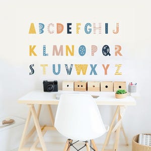 Bohemian Alphabet Letter Rainbow Wall Stickers - Colorful Nursery Vinyl ...