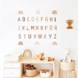 Bohemian Rainbow Alphabet Wall Stickers Colorful Letter Decals for ...