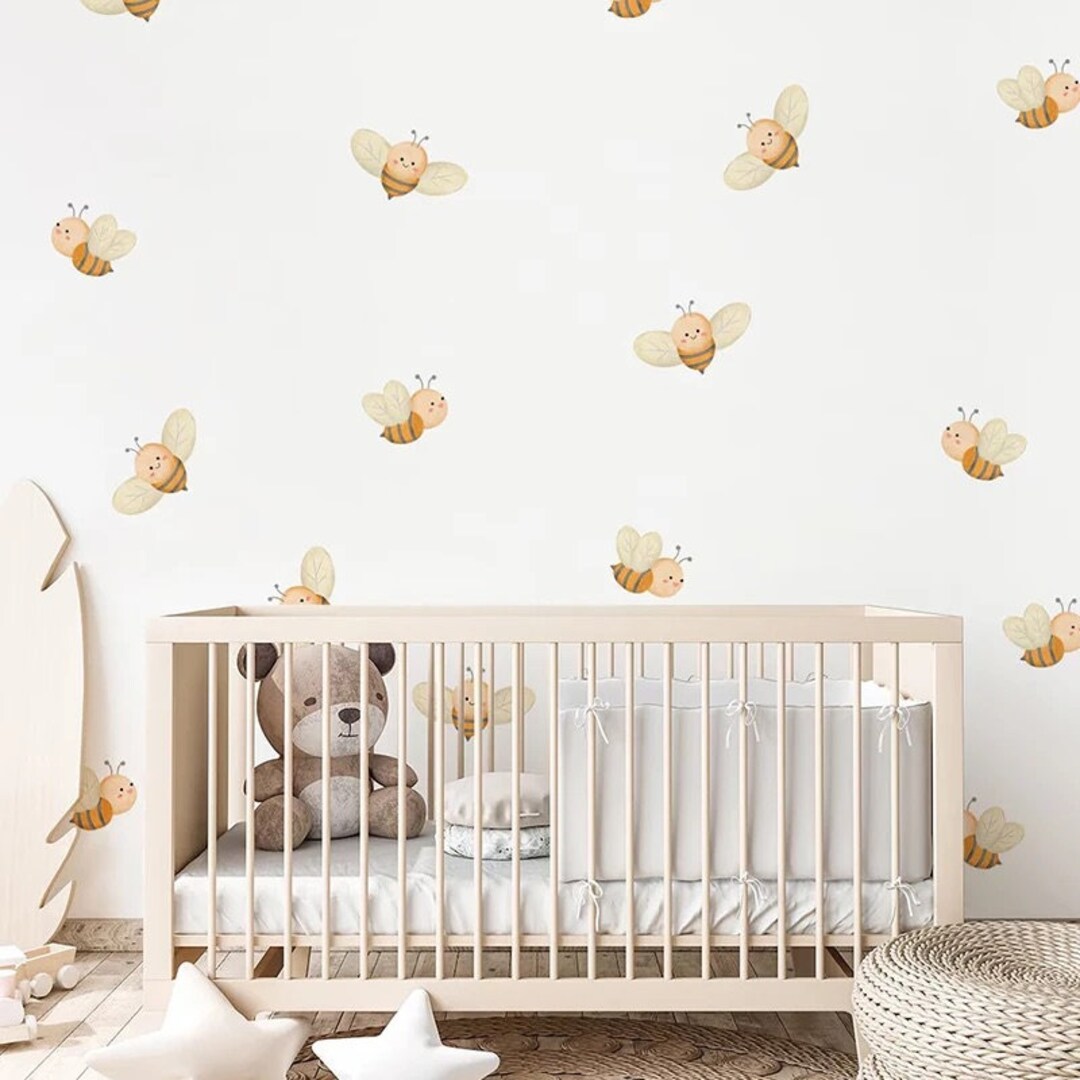 Buzzing Bee Wall Stickers Adorable Bee Decals for Kids Room, Nursery ...