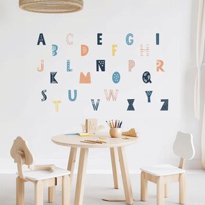 Bohemian Alphabet Letter Rainbow Wall Stickers - Colorful Nursery Vinyl ...