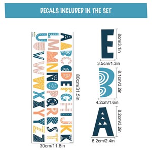 Bohemian Alphabet Letter Rainbow Wall Stickers - Colorful Nursery Vinyl ...