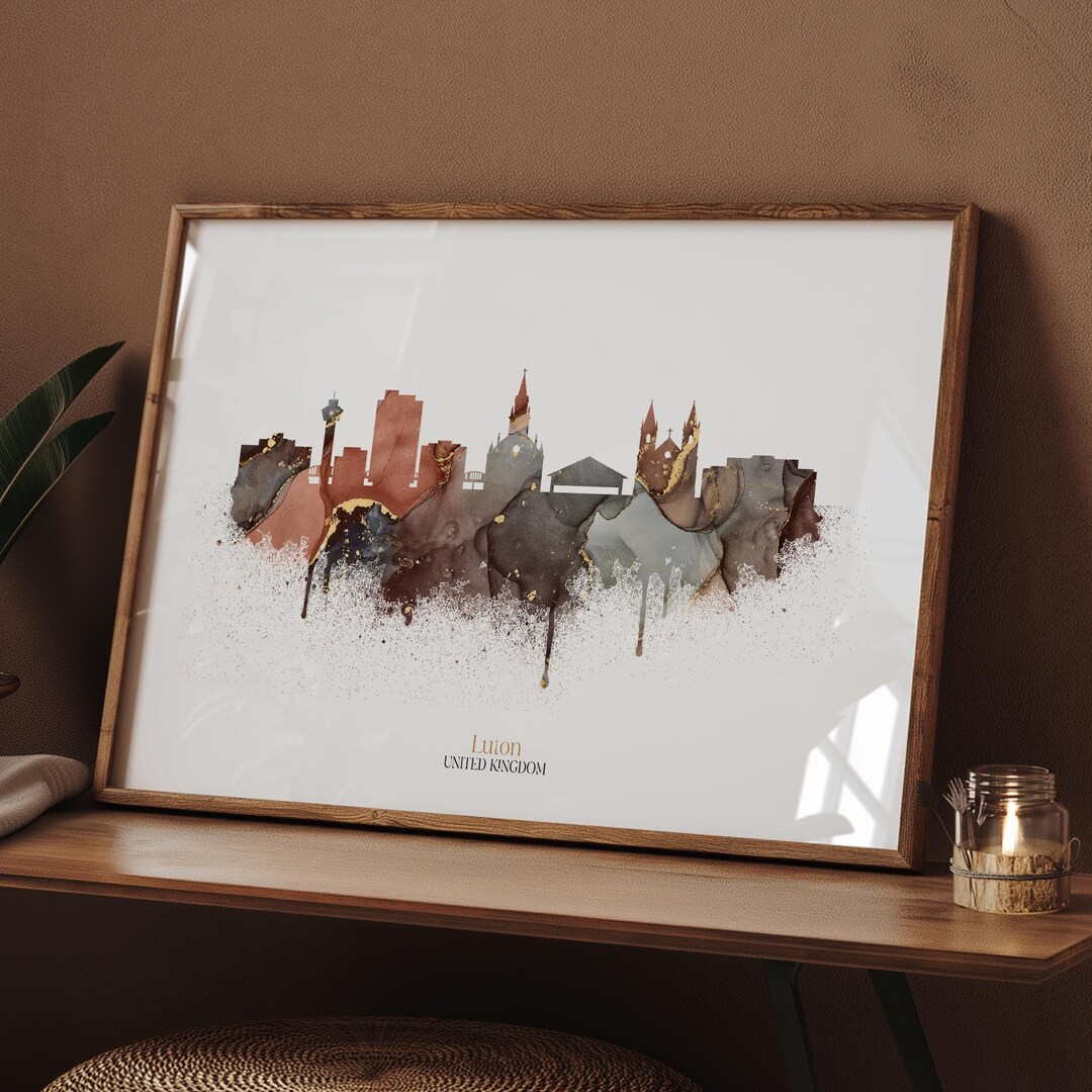 Luton Skyline Print | Wall Art Print | England | UK | United Kingdom ...