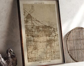 Gary Map Poster, Gary Print, Gary Poster, Gary Wall Art, Indiana ...