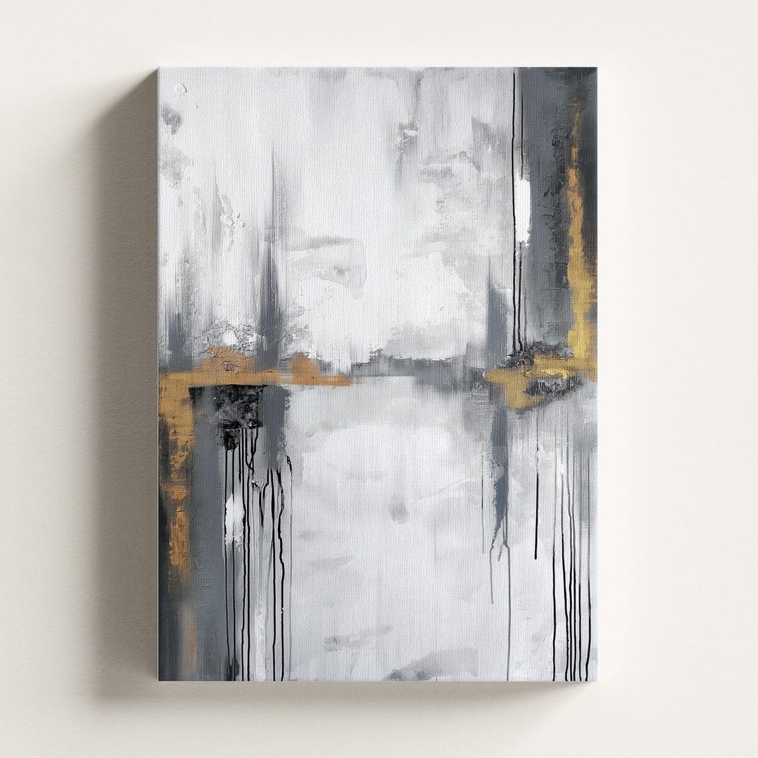 Modern Gray and Gold Abstract Canvas | Luxury Home Decor | Abstract Art ...
