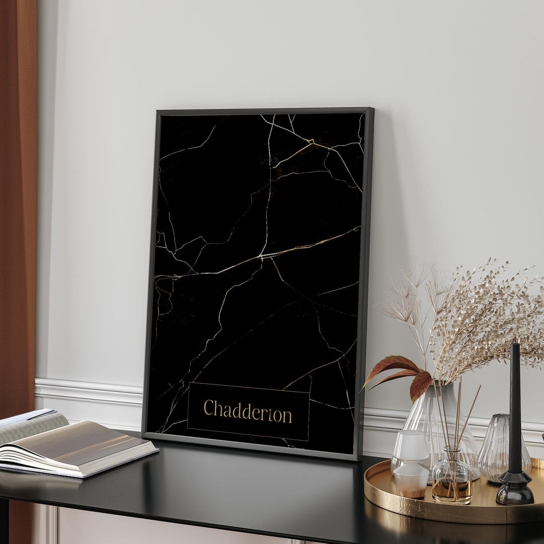 Chadderton, England Map | Black & Gold Detailed Map Print | United ...