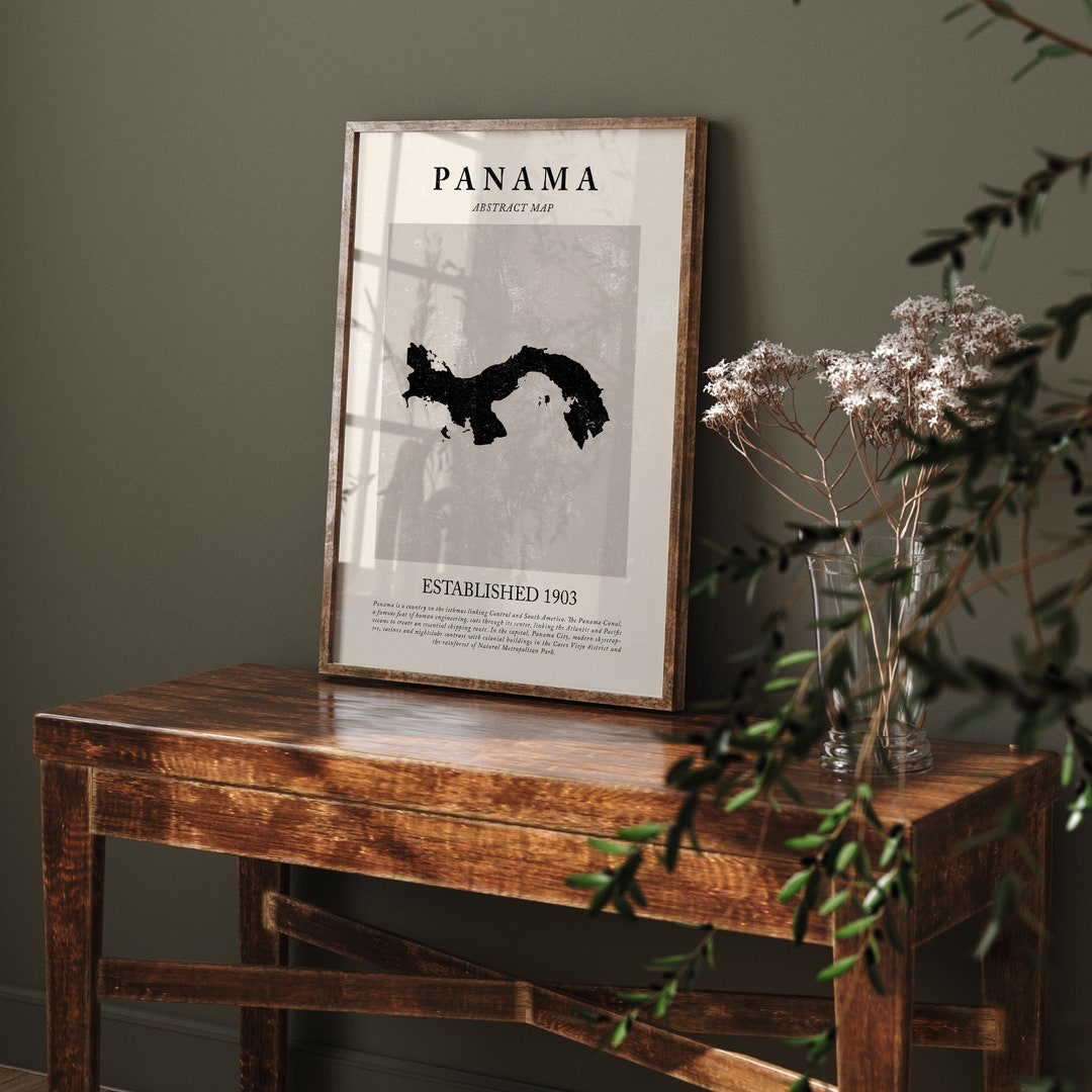 Panama Map Vintage Abstract Wall Art Print Picasso + Matisse Inspired ...