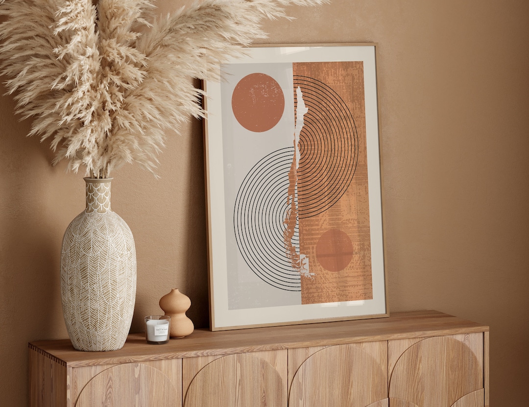 Chile Map Wall Art Print | Boho Mid Century - Etsy