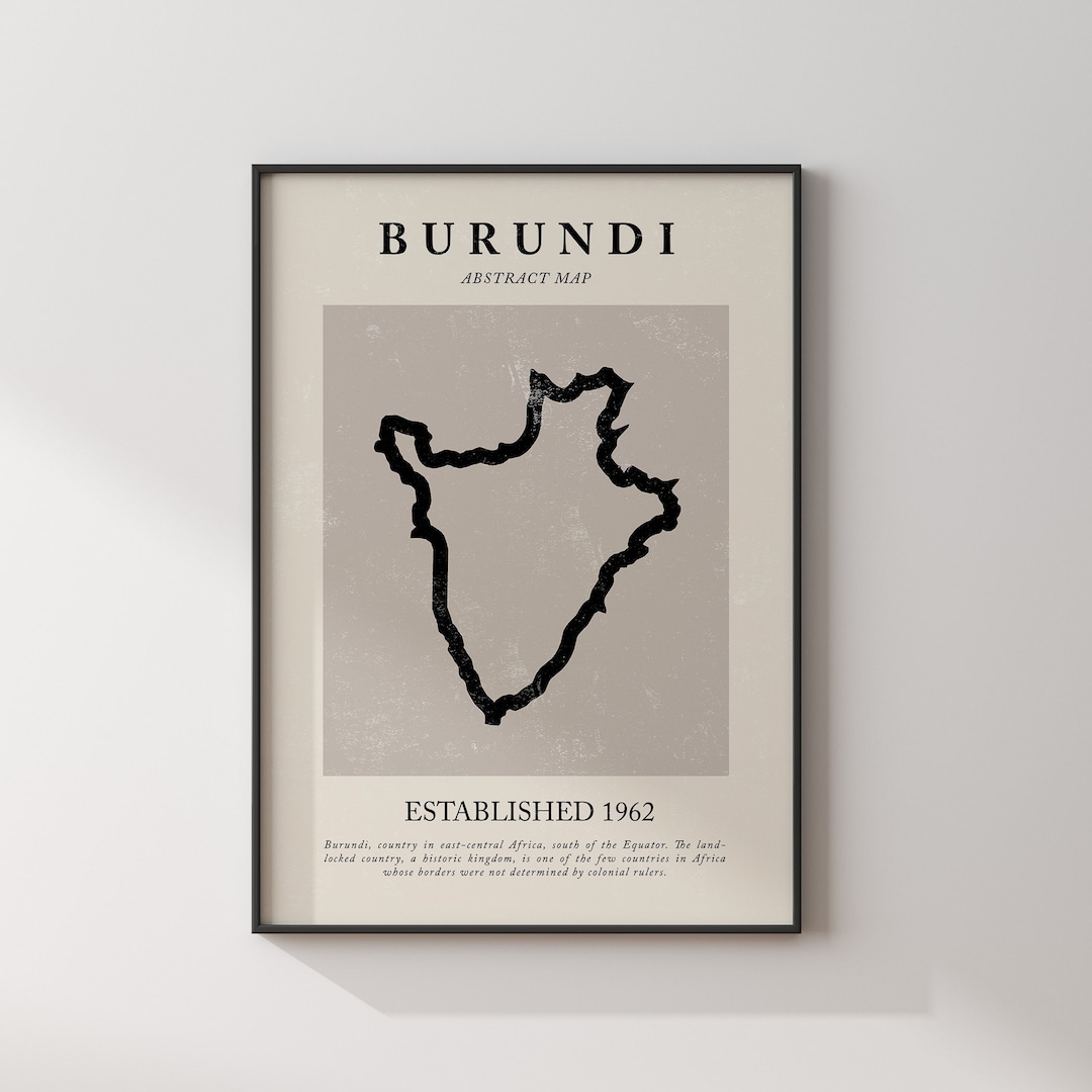 Burundi Map Vintage Abstract Wall Art Print Picasso + Matisse Inspired ...
