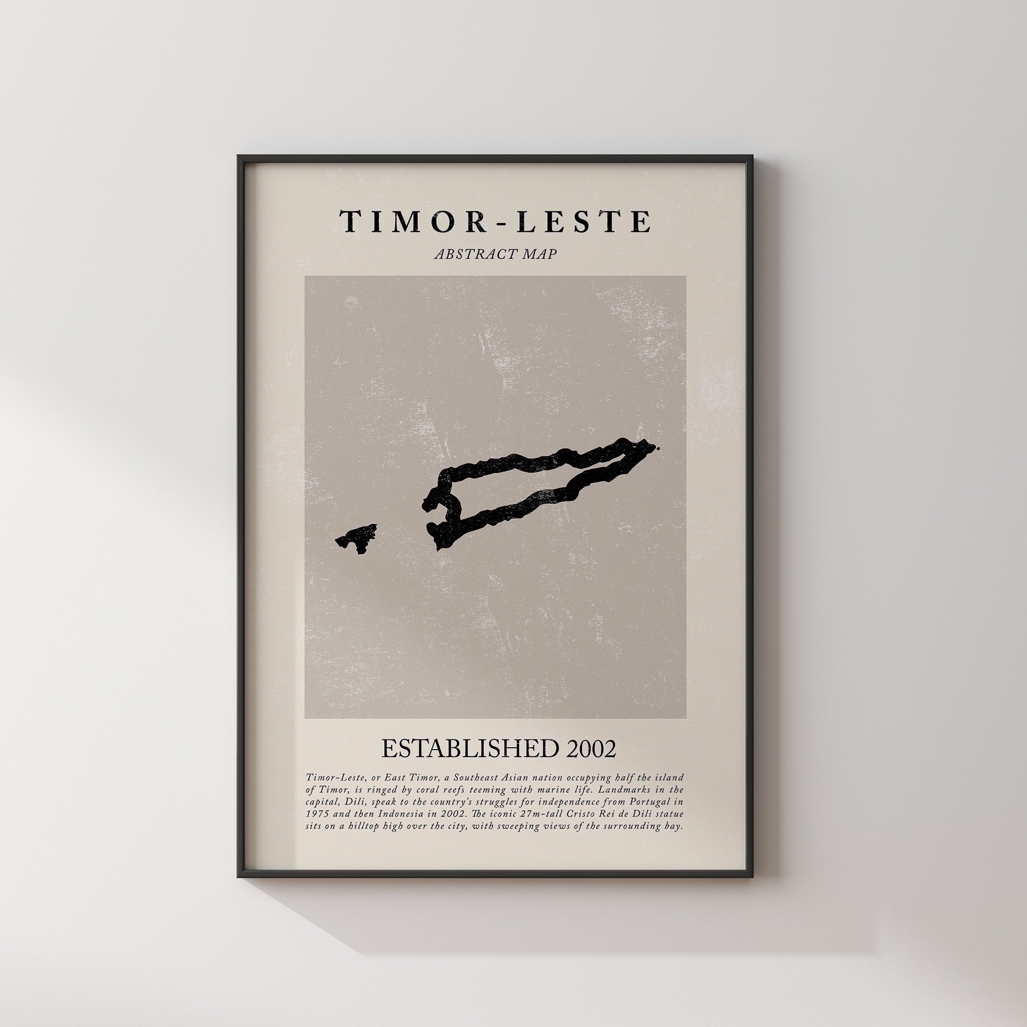 Abstract Timor-leste Map Vintage Wall Art Print Picasso - Etsy