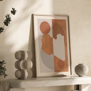 Libya Map Wall Art Print | Boho Mid Century - Etsy