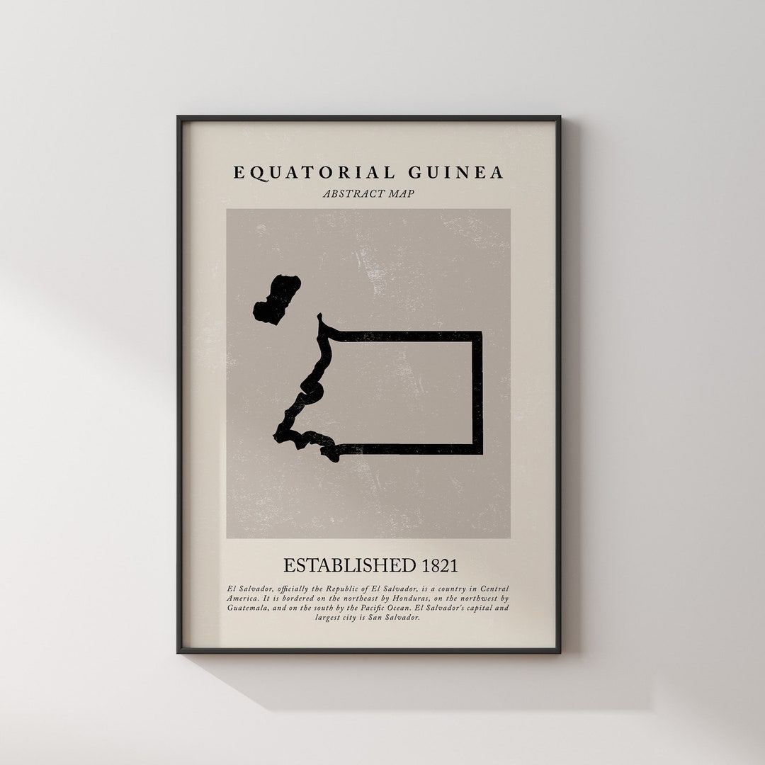 Equatorial Guinea Map Vintage Abstract Wall Art Print Picasso + Matisse ...