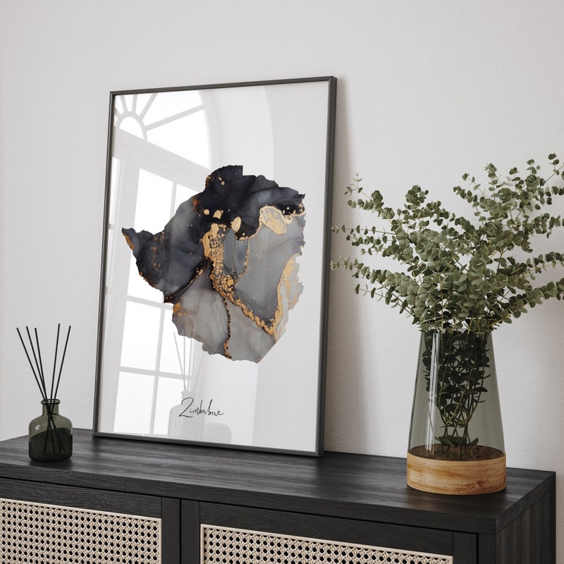 Zimbabwe Map Framed - Etsy UK