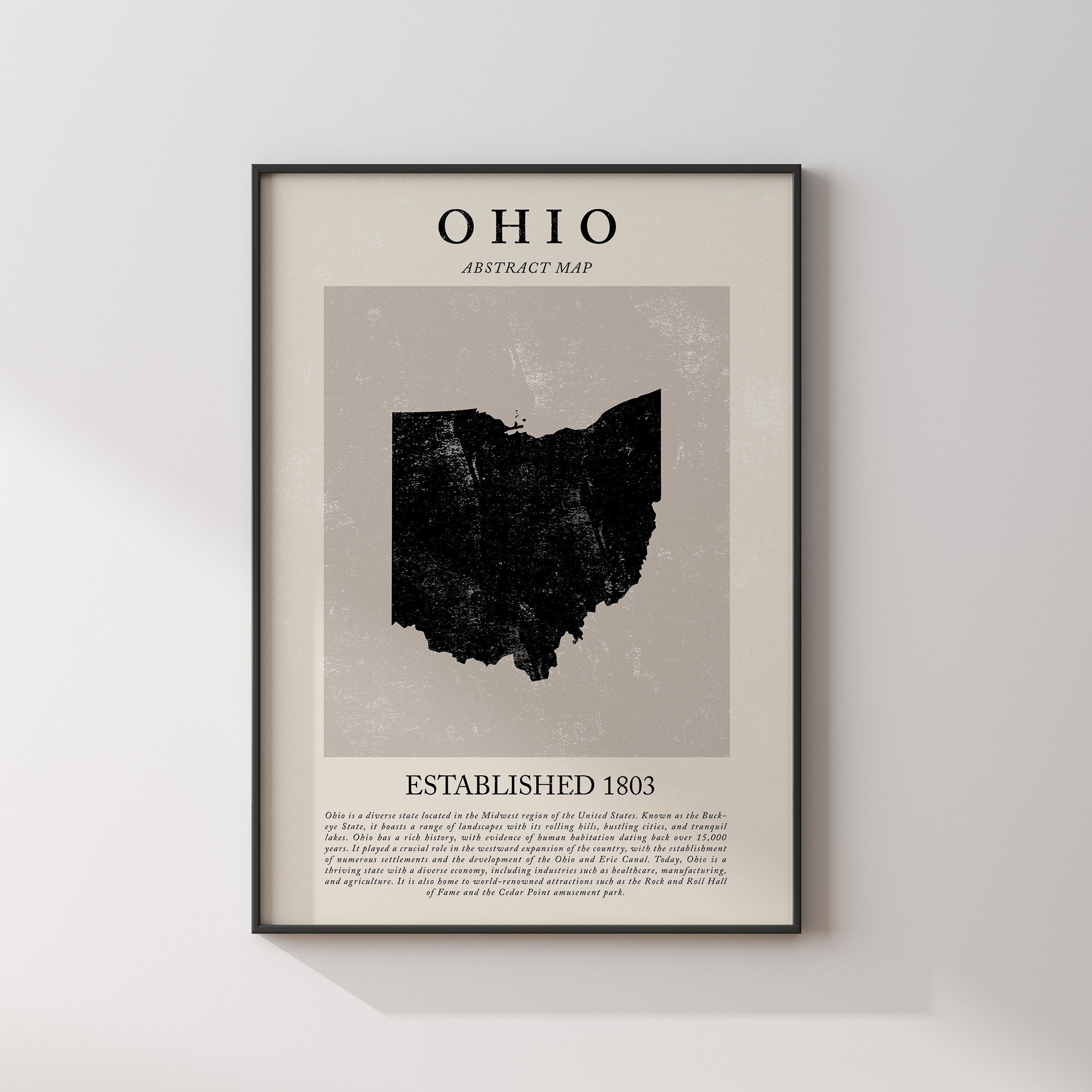 Mapa De Ohio Con Ciudades Listadas