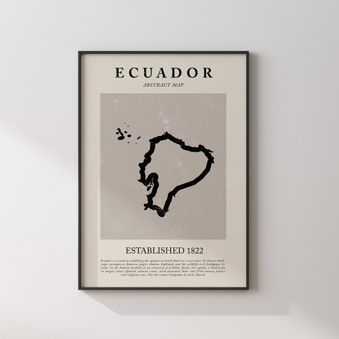 Ecuador Map Vintage Abstract Wall Art Print Picasso + Matisse Inspired ...
