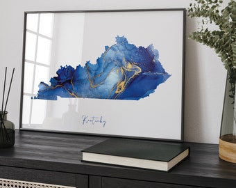 Kentucky State Wall Map Large Print Poster 36wx18h - Etsy