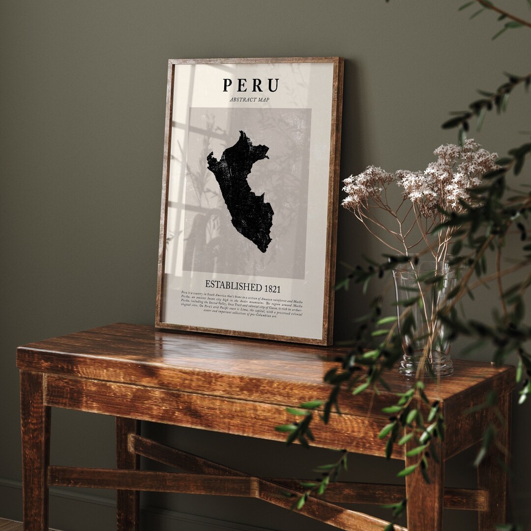 Peru Map Vintage Abstract Wall Art Print Picasso + Matisse Inspired ...