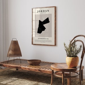 Jordan Map Vintage Abstract Wall Art Print Picasso + Matisse Inspired ...