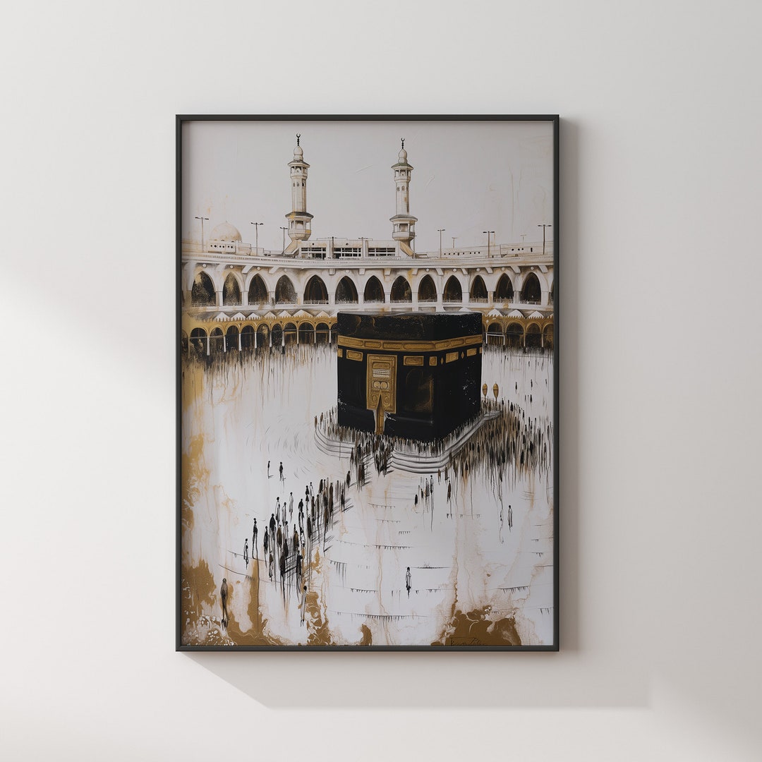 Kaaba Painting Islamic Wall Art Print | Masjid Al Haram Grand Mosque ...