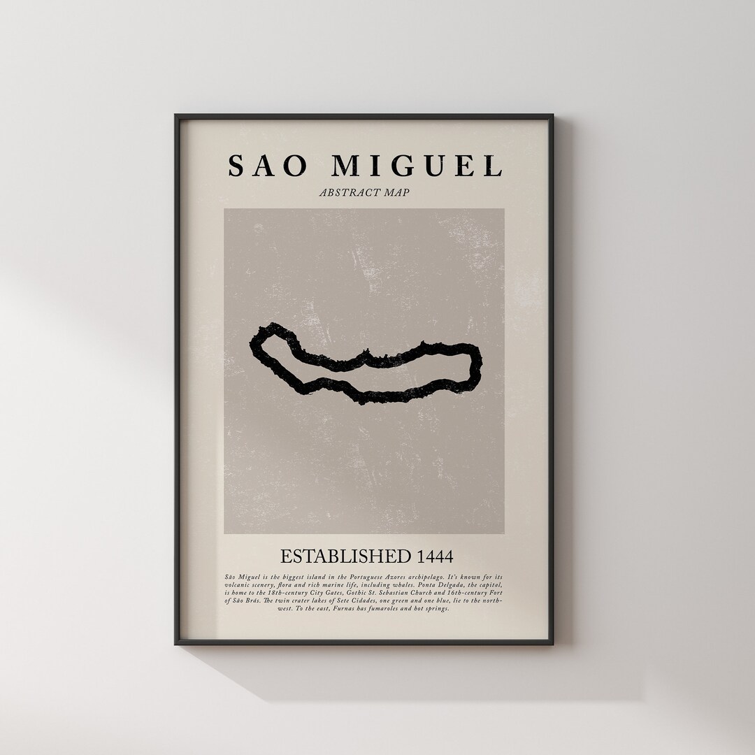 Abstract Sao Miguel Map Vintage Wall Art Print Picasso & Matisse ...