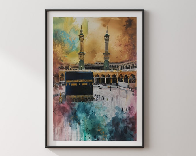 Masjidil Haram, Masjid Al Haram Mecca Poster, Saudi Arabia Wall Decor ...