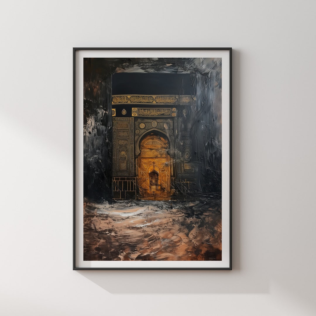 Kaaba Abstract Painting Islamic Wall Art Print | Masjid Al Haram Grand ...
