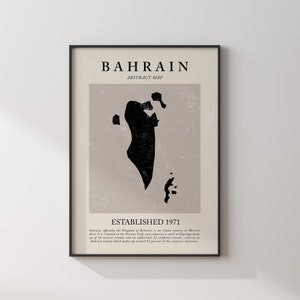 Bahrain Map Vintage Abstract Wall Art Print Picasso + Matisse Inspired ...