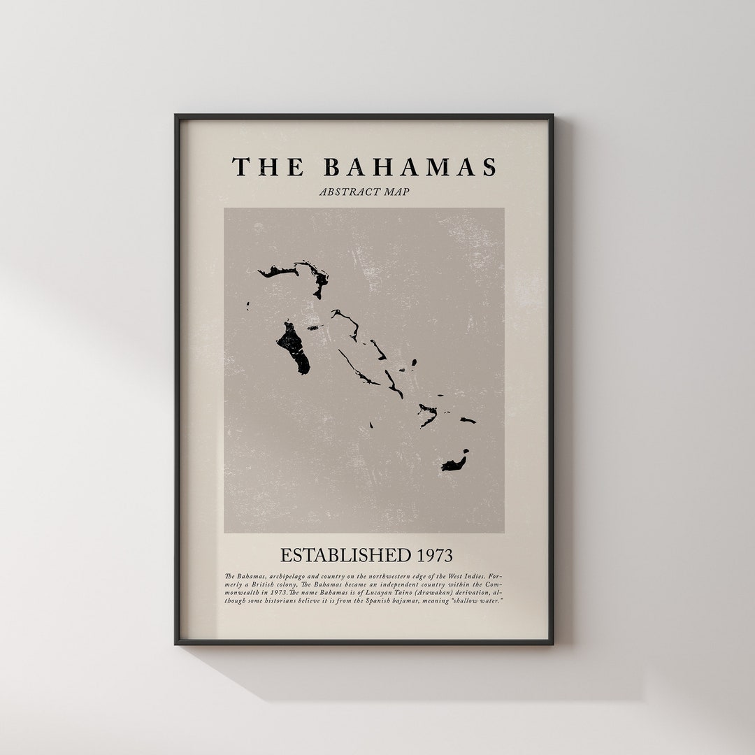 Abstract the Bahamas Map Vintage Wall Art Print Picasso + Matisse ...