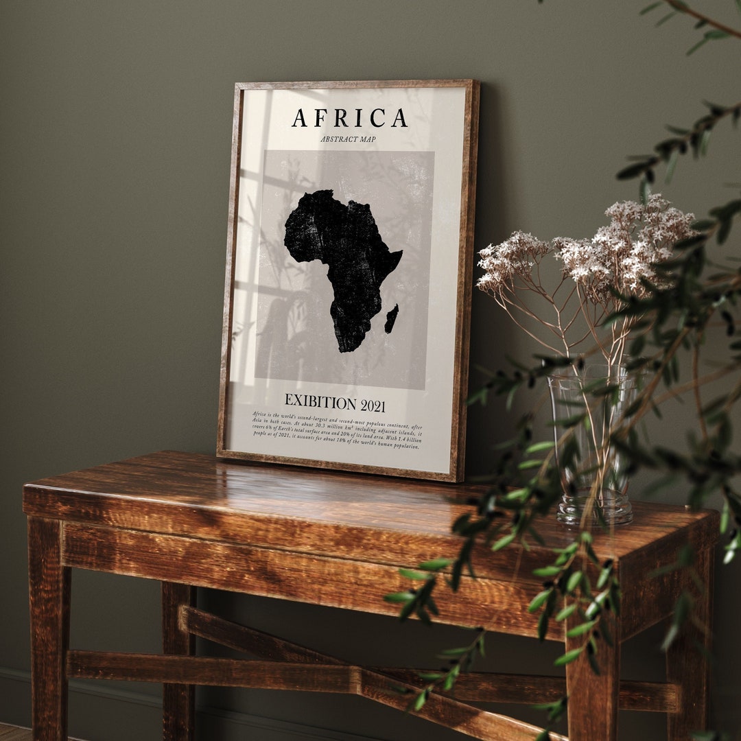Africa Map Vintage Abstract Wall Art Print Picasso + Matisse Inspired ...