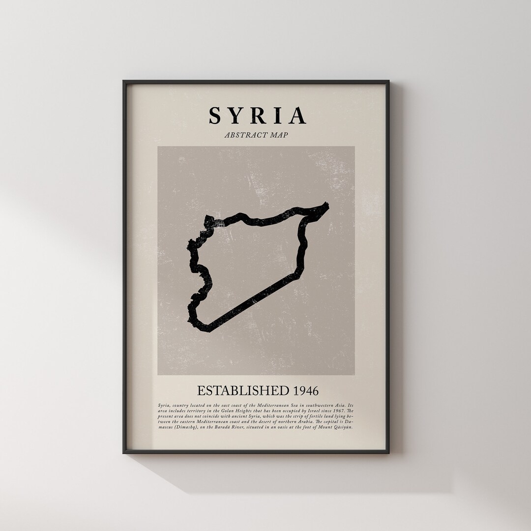 Abstract Syria Map Vintage Wall Art Print Picasso + Matisse Inspired ...
