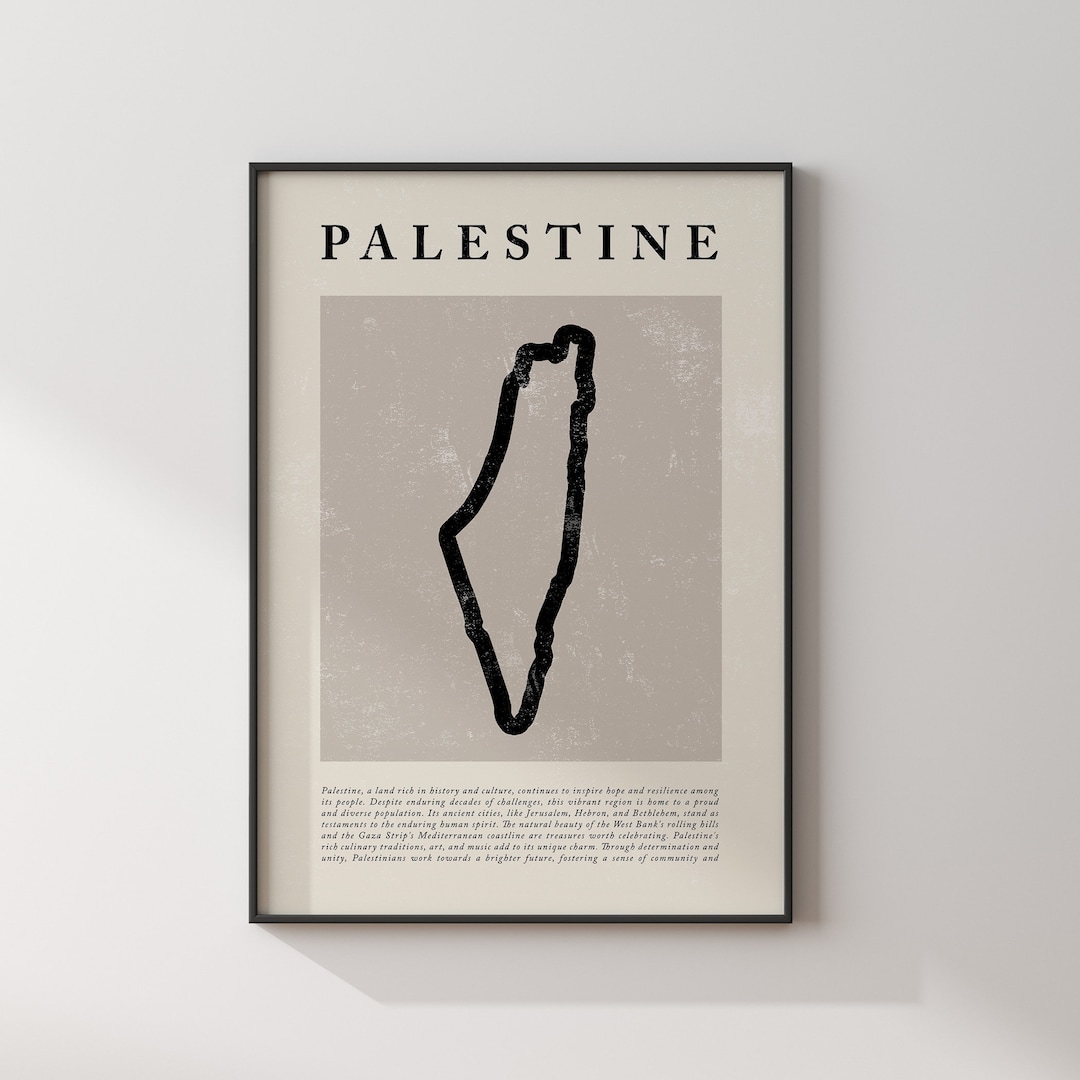 Palestine Map Vintage Abstract Wall Art Print Picasso - Etsy
