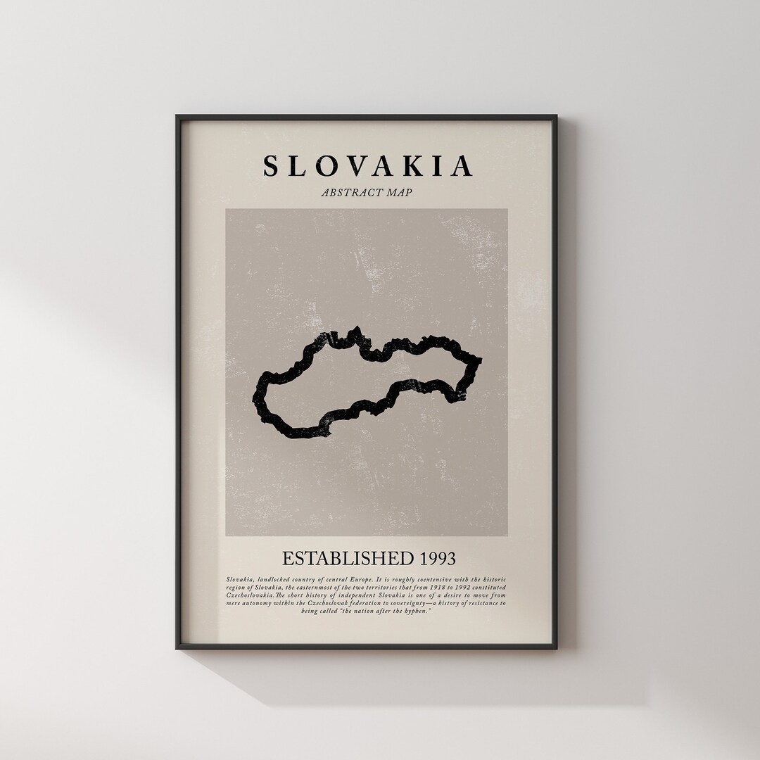 Abstract Slovakia Map Vintage Wall Art Print Picasso + Matisse Inspired ...