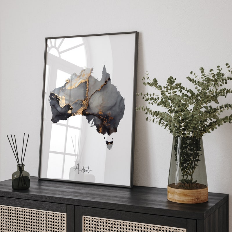 Australia Map Wall Art - Etsy