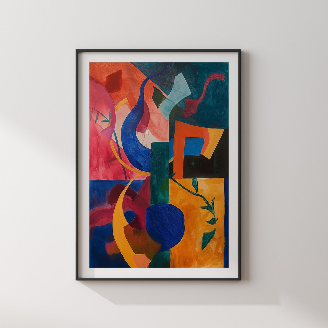 Harmonious Discord Abstract Painting Wall Art Print | Modern Abstract ...