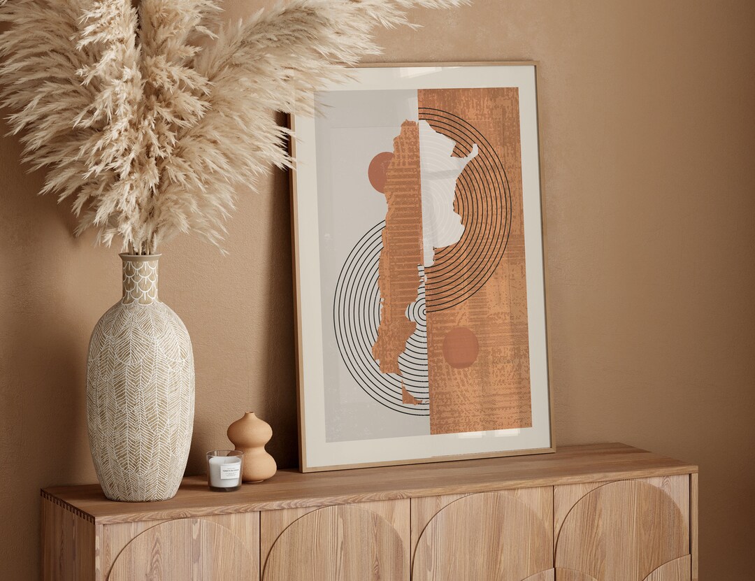 Boho Argentina Map | Mid Century Argentina Wall Art Print - Etsy