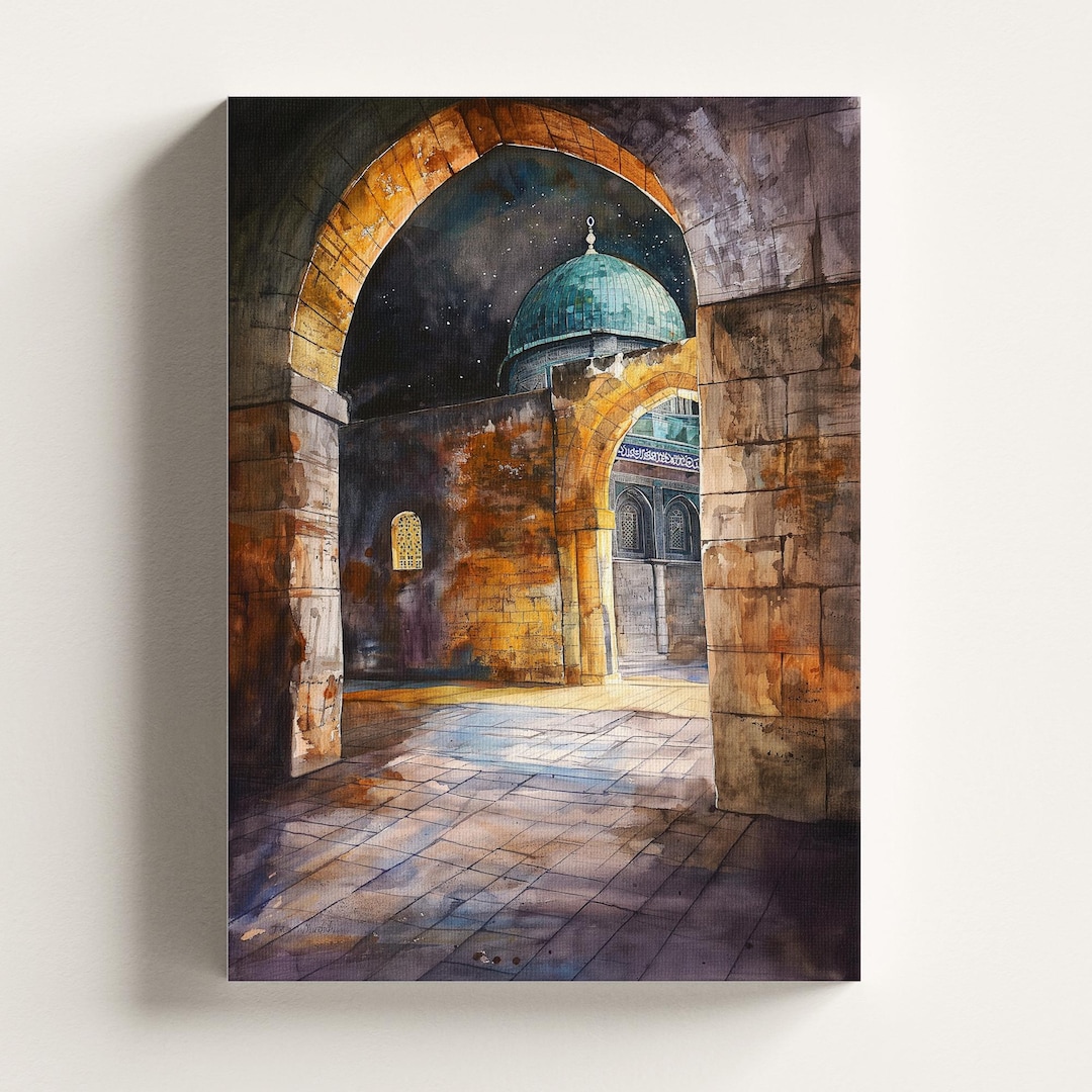 Palestine Masjid Al Aqsa Canvas Wall Art | Islamic Wall Art | Al Aqsa ...