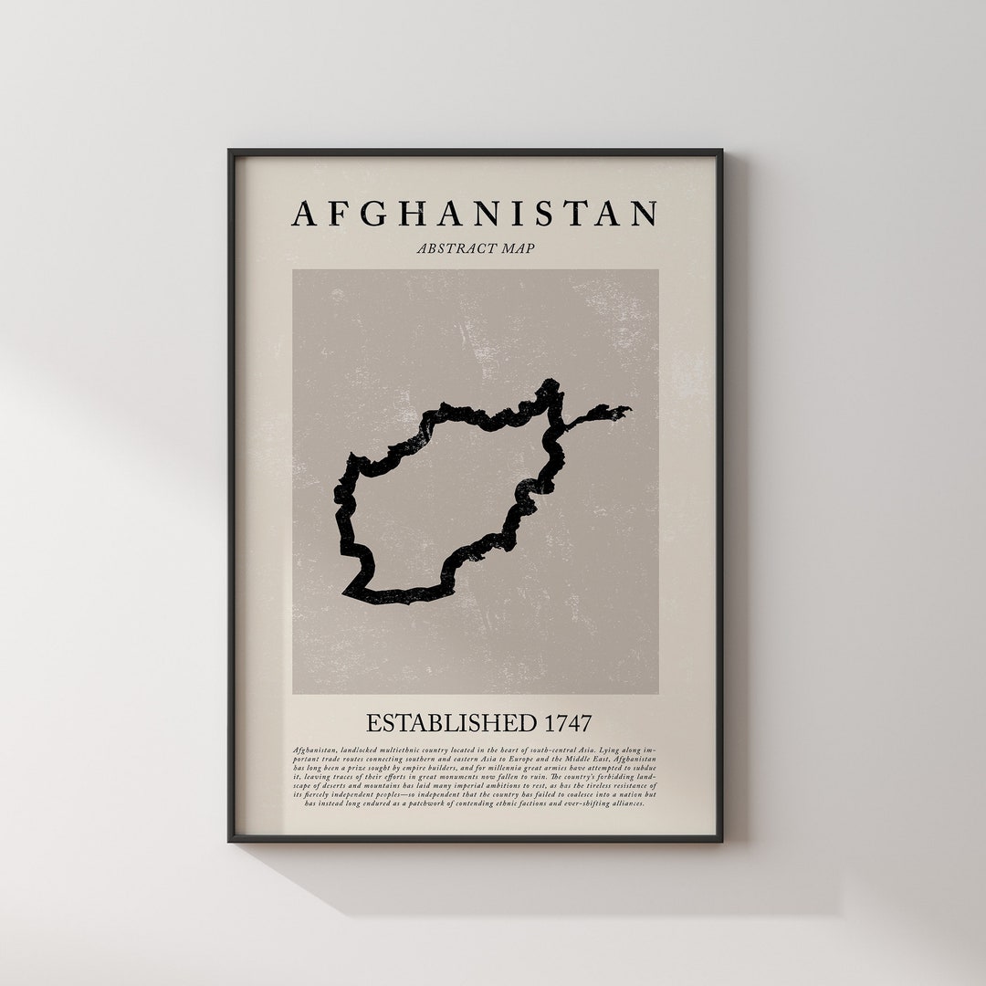 Afghanistan Map Vintage Abstract Wall Art Print Picasso + Matisse ...
