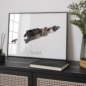 Timor-leste Map Black & Gold Wall Art Print [EV] - Etsy