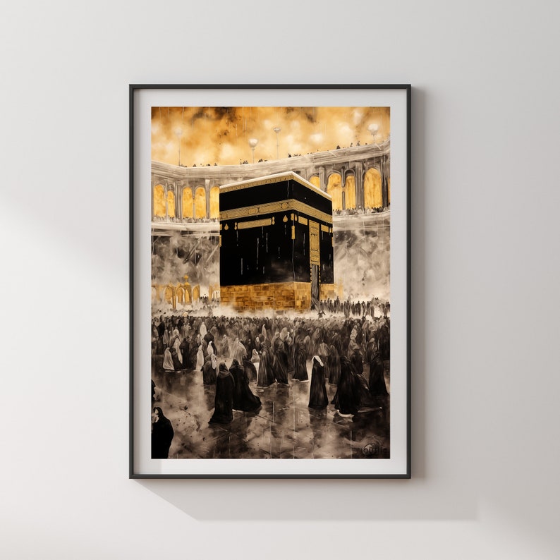 Kaaba Painting Islamic Wall Art Print | Masjid Al Haram Grand Mosque ...